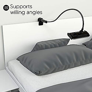 TALK WORKS Gooseneck Clip Mount Compatible w/iPhone 13/13 Pro/13 Pro Max/14/14 Plus/14 Pro/14 Pro Max, Apple, Android, Samsung - Flexible Cell Phone Holder Tabletop Stand (Black)