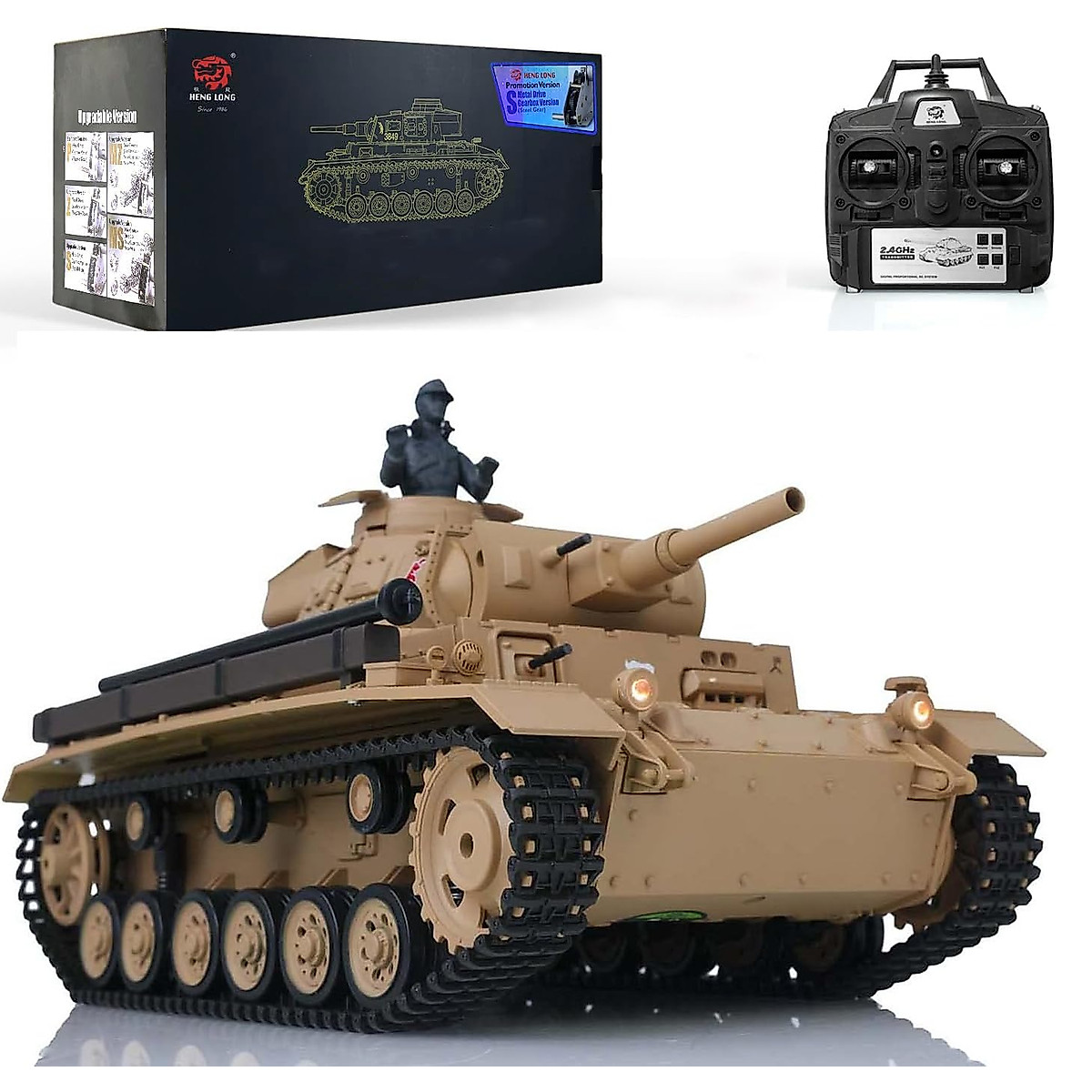 TOUCAN RC HOBBY Heng Long Tk7.0 1/16 Remote Control Tank Ir Bb Shoots Military Armored Car Smoke Effect (3849 Plastic Version)