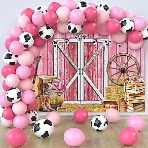 Partydream Cowgirl Party Decorations Western Cowgirl Party Supplies Includes 50pcs Cowgirl Balloons and 1Pcs Western Banner for Cowgirl Birthday Party Decorations Western Party Supplies