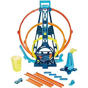 Hot Wheels Track Builder Triple Loop Stunt Loops Hot Wheels 1:64 scale Vehicles