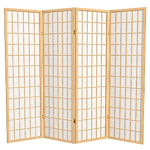 Red Lantern WP60-NAT-4P Folding Screen, 4 Panel, Natural