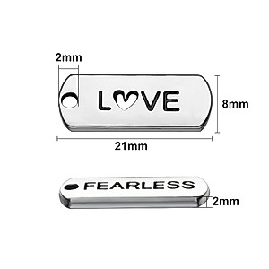 80 Pieces Word Charms Pendants Engraved Motivational Jewelry Making Accessories for DIY Necklaces, Bracelets, Key Chains(Silver)