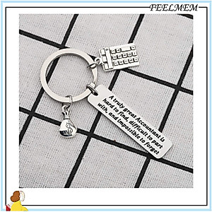 FEELMEM Accountant Gift A Truly Great Accountant is Hard to Find and Impossible to Forget Keychain CPA Coworker Gift CPA Tax Season Accounting Gift (Silver)