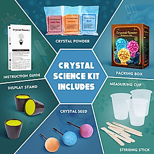 Crystal Growing Kit, STEM Projects Science Kits for Kids Age 4-6-8-12, Crystals Grow Fast (24H) Science Experiments Kit Toys, Art & Crafts Gift Toys for 6 7 8 9 10 11 12 Years Old Girls & Boys