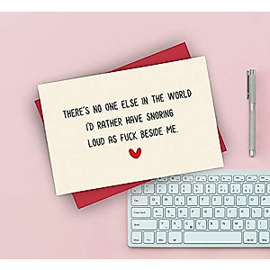 Funny Anniversary Card for Husband Boyfriend Wife Girlfriend, Birthday Card for Couple, Snoring Loud AF Birthday Card for Him