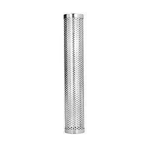 Stainless Steel Smoke Tube, Smoker Box Cylindrical Detachable Large Capacity Fruit Wood BBQ Pellet Smoker Tube for Charcoal Gas Grill(Length 30.6CM*Height 5.3CM)