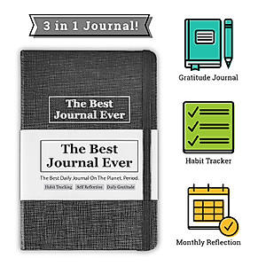 Daily Positivity Journal For Happiness, Wellness, Mindfulness & Self Care - Inspirational Journals To Write In, Writing Prompt Journal & Guided Journal Gifts For Men & Women - Hardcover Diary Notebook