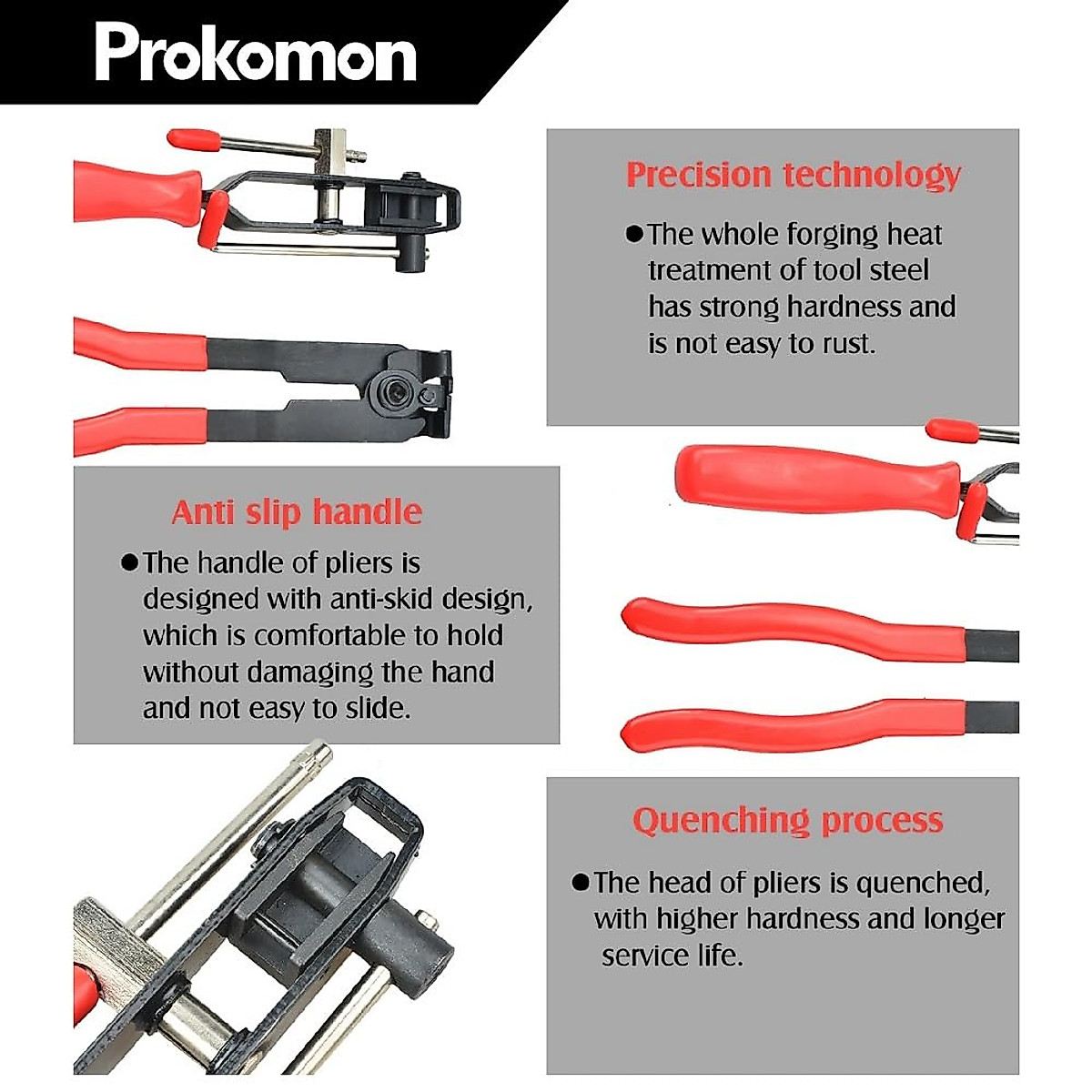 CV Joint Boot Clamp Pliers, Ear Boot Tie Pliers, Car Band Tool Kit, Automotive Hose Axle Plier CV Clamp Tool CV Joint Banding Tools for Most Cars with 3 Pair Clamps