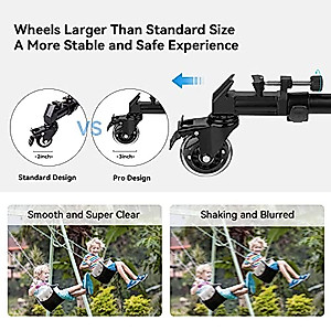 SmallRig Universal Photography Tripod Dolly, Heavy Duty with 3" Rubber Wheels, Adjustable Legs and Carry Bag, 33 lbs Capacity Tripod Wheels for Canon for Sony Cameras Camcorder Video Lighting- 3986