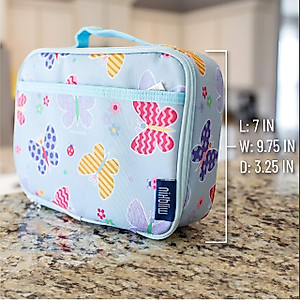 Wildkin Lunch Box Bag Bundle with Modern Nap Mat (Butterfly Garden)