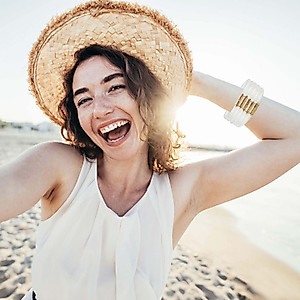 YBMYCM 5PCS Glitter Jelly Bangles Bracelets Set for Women Glitter Filled Jelly Silicone Bracelets