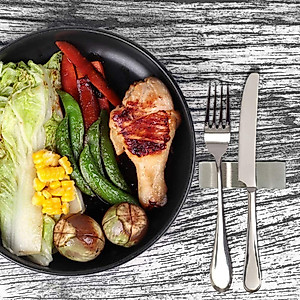 5pcs Stainless Steel Reusable Chopsticks Holderr + Round Spoon Holder,Home Restaurant Party Cafe Desktop Knife Spoons Fork Rest Holders Decorations (4PCS Chopstick Holders + Round Spoon Holder)