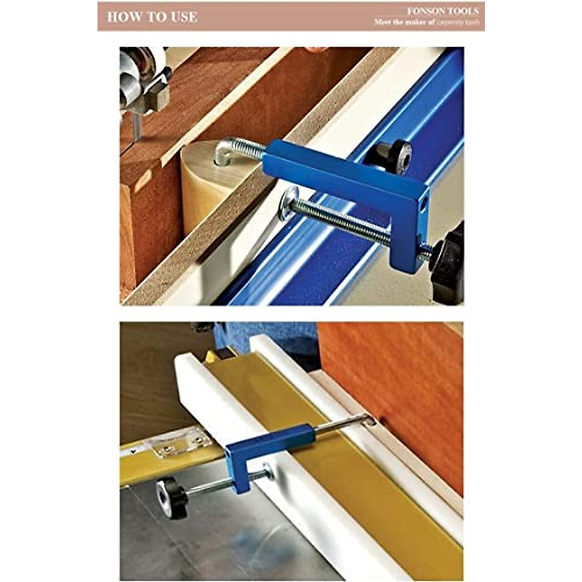 1/2Pcs Universal Fence Clamps Aluminium Alloy Clamp G Clip MultiFunctional Woodworking Fixing Tools (2pc Blue)