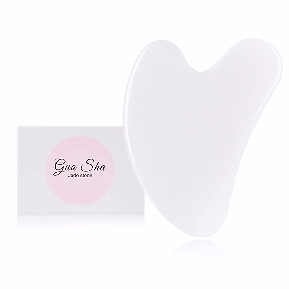 Biee Gua sha tool for face,natural jade gua sha stones,gua sha massage tool,Suitable for the face, neck, shoulders, arms, legs (WHITE)