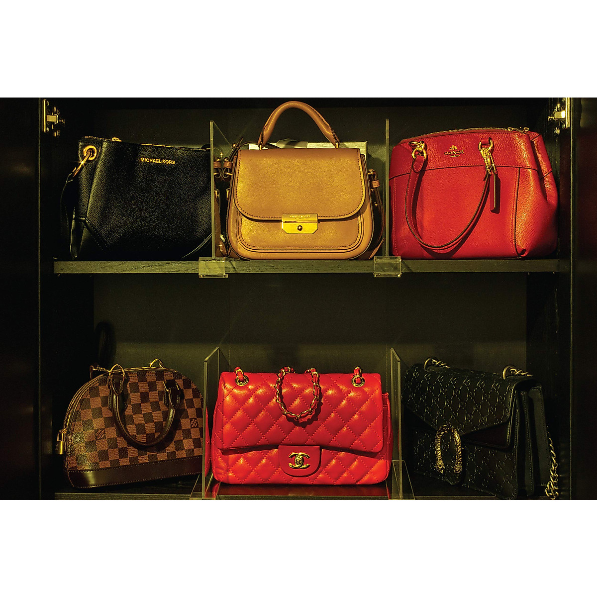 A & R 8 Pack Acrylic Shelf Dividers for Closet - Clear Shelf Organizer for Clothes - Adjustable Storage Separators in Bedroom and Office - Suitable for Wooden or Vertical Shelves