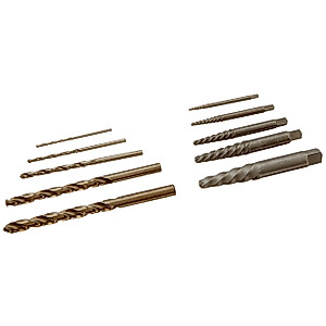 Irwin Tools Irwin Industrial Tools 11117 Pouched Spiral Flute Screw Extractors with Cobalt Alloy Steel Drill Bits Set, 10-Piece