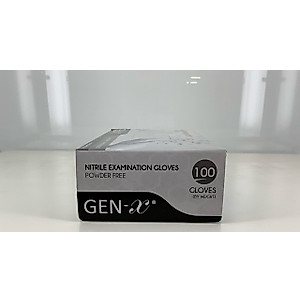 Gen-X Nitrile Examination Glove powder free, finger textured, Medium, 100 gloves per box