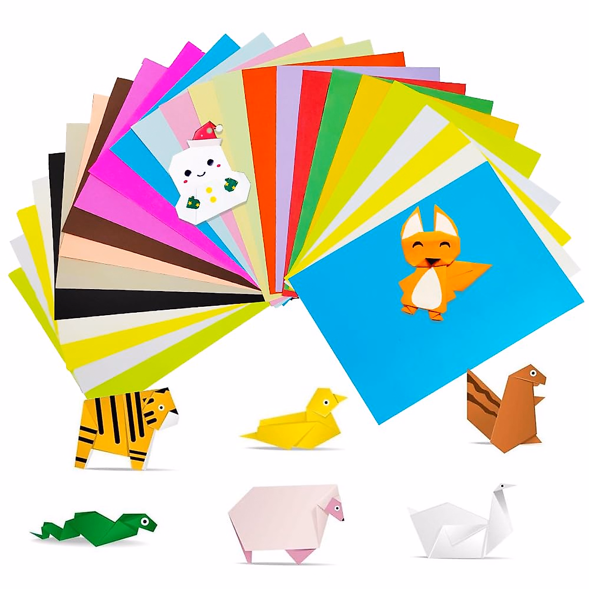 MIDUOLE Origami Paper, 100 Pcs Colored A4 Paper - 20 Vivid Colors - Double Sided, Easy Fold Paper for Kids Adult Beginners Training Arts & Crafts Projects 8.3" X 11.7".