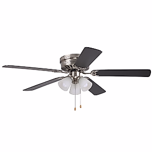 Litex Industries - 52" Flushmount Satin Nickel LED Ceiling Fan with 3 lights - CC52SN5L3 (10286)