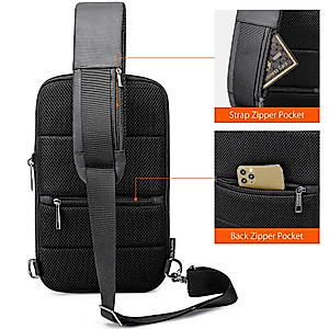 Dolomy Sling Backpack Sling Bag Crossbody Shoulder Bag, Multipurpose Chest Bag Travel Hiking Daypack for Men