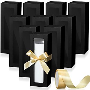 PerKoop Gift Boxes for Sublimation Tumblers, 36 Pcs with Ribbon, Christmas Themed, Fits 12/20/30 oz Tumblers, Gift Wrapping & Shipping