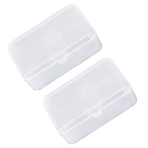 6 Pcs Clear Plastic Storage Containers Small Rectangle Bead Storage Box Case with Hinged Lid for ID Card, Business Card, Jewelry, Pills, and Other Small Items