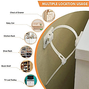 KareKlub Furniture Anchors and Straps (Pack of 6) for Dresser, Bookcase, Shelves and Earthquake Resistant Anti Tip Safety for Child, Pet and Baby Proofing