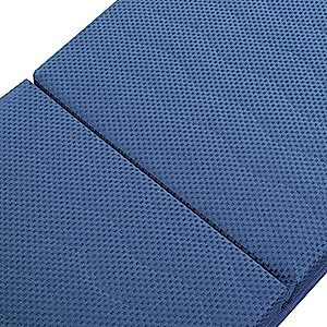 Sleeplace SVC04TMF1S 4 inch Tri Folding Memory Foam Topper,Single, Blue