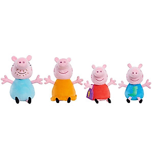 PEPPA PIG Family Small Plush Stuffed Animals 4-Piece Set, Mummy Pig, Daddy Pig, and George, Kids Toys for Ages 2 Up, Amazon Exclusive by Just Play