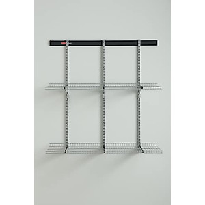 Rubbermaid Alloy Steel Fasttrack Extension Kit for Garage, Shelves, 2091173, 16-Piece, Black