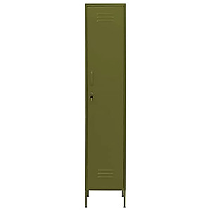 vidaXL Metal Storage Cabinet, Storage Locker with Adjustable Shelves, Locker Organizer for School Office, Locker Cabinet, Modern Style, Black Steel