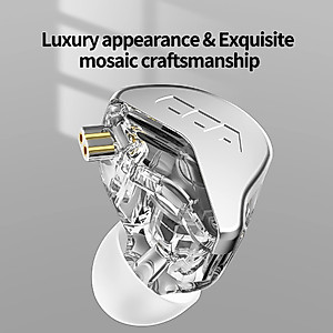 CCA CRA in Ear Monitor Headphones, Ultra-Thin Diaphragm Dynamic Driver IEM Earphones, Clear Sound & Deep Bass, Wired Gaming Earbuds with Tangle-Free Detachable Cable for Singer Musicians Drummers DJ