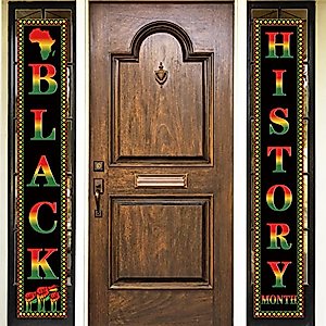 Nepnuser Black History Month Porch Banner African American February Heritage Festival Front Door Hanging Sign Home Outdoor Decoration