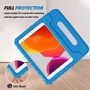 ProCase Kids Case for iPad 9th Generation/iPad 8/iPad 7, iPad 10.2 Case 2021 2020 2019/iPad Air 10.5/iPad Pro 10.5 Kids Case, Shockproof Lightweight Case with Convertible Handle-Blue