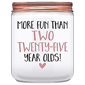 50th Birthday Gifts for Women or Men- Funny Best 50th Bday Gift Ideas- Happy Turning 50 Year Old Birthday Presents for Friends, Wife, Husband, Mom, Dad, Sister- Lavender Candles