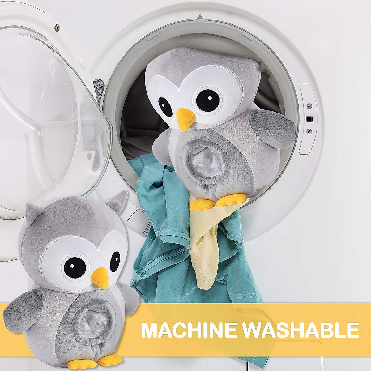 ZooPond - Baby Soother White Noise Machine, Shush, Crib Toy with Music and Lights, Star Projector, Infant Sleep Aid, Owl Sound Machine (Grey)