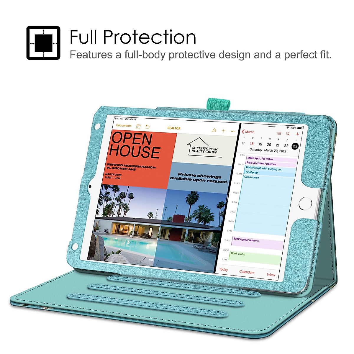 Fintie Case for iPad Mini 5th Generation 2019 / iPad Mini 4 (7.9 Inch) - [Corner Protection] Multi-Angle Viewing Smart Folio Cover w/Pocket, Pencil Holder, Auto Wake/Sleep, Blossom