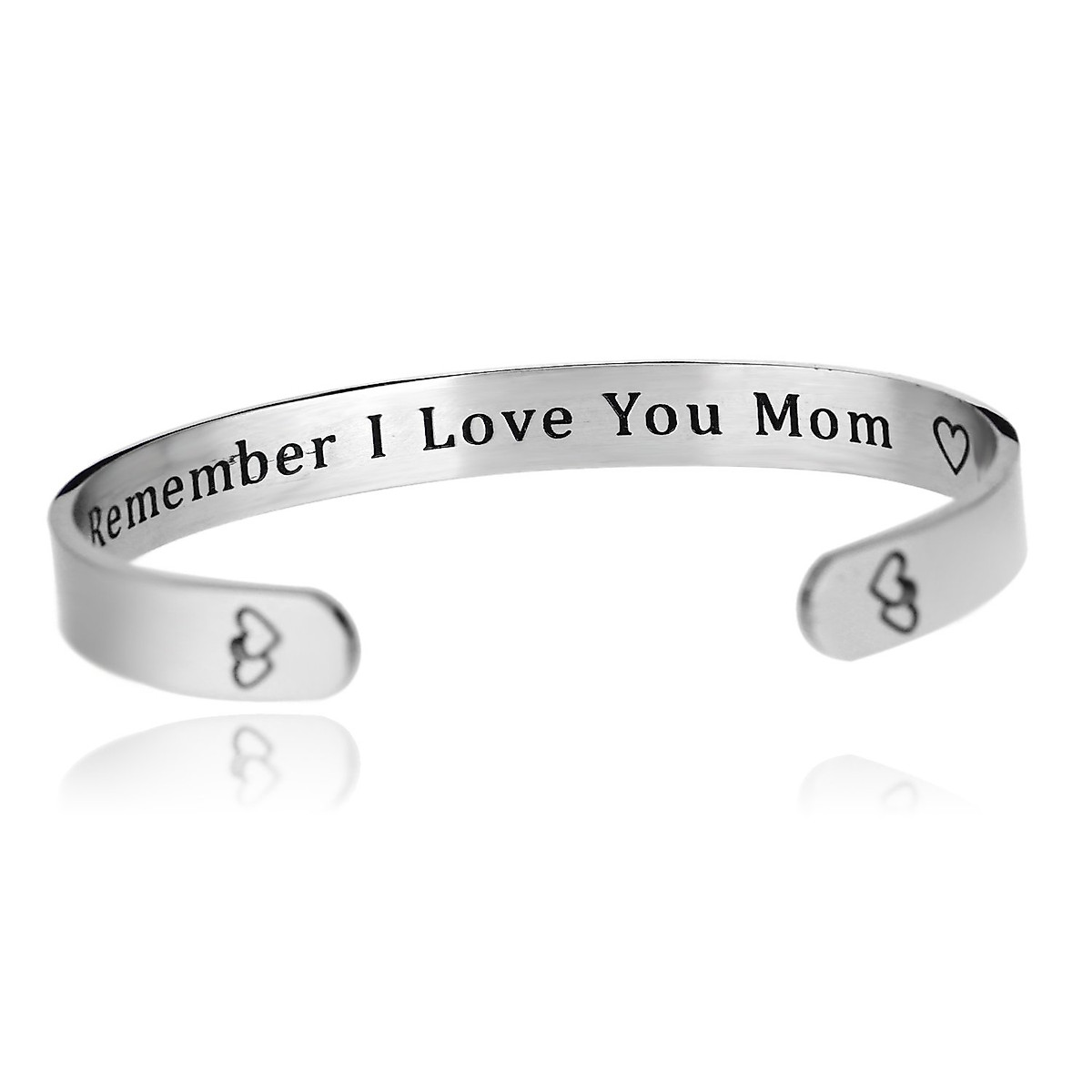 Nzztont Remember I Love You Mom Cuff Bangle Bracelet Mom Gift From Daughter Son For Mother’s Day Christmas Gifts for Her Inspirational Bracelets for Women