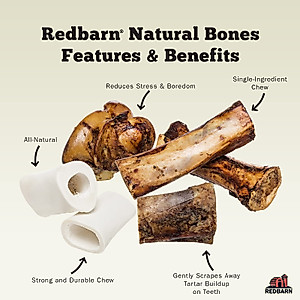 Redbarn Meaty Bones, All-Natural Single-Ingredient Chews | Great for Aggressive/Power Chewers, Small (Pack of 5)