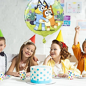 Bluey Round Multicolor Foil Balloon - 18" | Premium Quality & Reusable - Perfect for Celebrations & Kids Parties (1 Count Pack)