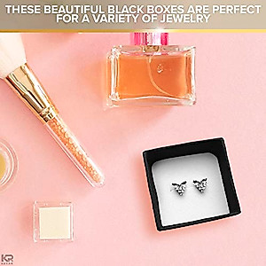Black Ring Box for Wedding Ceremony - 24Pcs Small Jewelry Box Ring Holder Earrings Box Small Square Ring Boxes for Jewelry Gift - Birthday Earring Gift Box Engagement Ring Box Hard Jewelry Travel Case