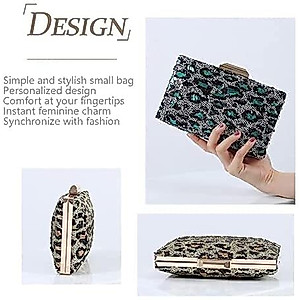 AYKDAS Purses & Totes, Evening Clutches & Crossbody Bags Women's Evening Bag, Leopard Print Style Messenger Party Wedding Bag (Color : Black)