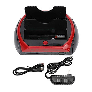 Linel Hard Drive Docking Station-2.5 /3.5 Inch SATA IDE HDD Dual Slots Hard Drive Enclosure Hard Drive Dock with All in One Hard Drive Reader USB 2.0 Hub Us Plug