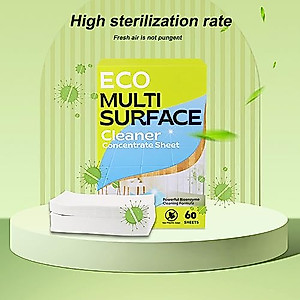 JSENA Floor Cleaner Sheets，60 Loads Multi Effect Floor Cleaning Slice, Mopping concentrated Floor Cleaning Sheets for Mopping Concentrated Multi-Surface Cleaner ,Non Stubborn Stains, Daily Cleaning，Easy Use, for RV, Space Saving, Mild Scent