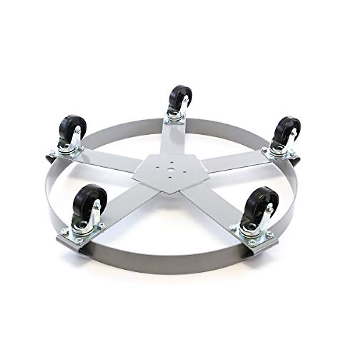 Extra Heavy Duty 55 Gallon Drum Dolly Swivel Casters Steel Frame Non Tip 1250 lbs 5 Wheel