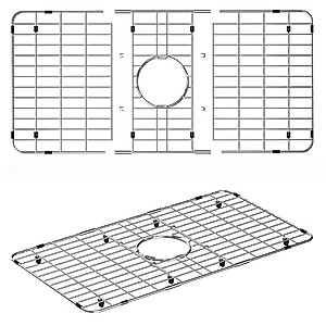 iPEGTOP Sink Bottom Grid, Stainless Steel Sink Protector 28-1/2" x 15-1/2" Centered Drain Hole with Corner Radius, Sink Grate for Bottom of Kitchen Sink Single Sink Bowl with Sink Hole Cover