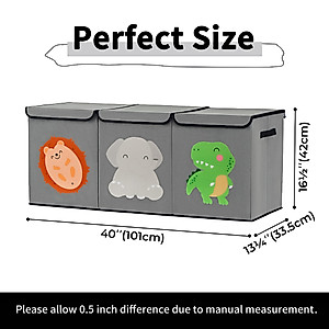 GRANNY SAYS Toy Storage Organizer with Lids, Extra Large Toy Boxes for Kids, Toy Chest for Kids with Handles and Divider, Toy Bin for Nursery Room, Playroom, Closet, 142L, Dark Gray