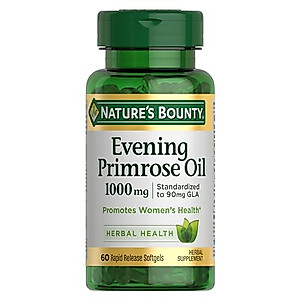 Nature's Bounty Evening Primrose Oil, Promotes Women's Health, 1000 mg Evening Primrose Oil, 60 Rapid Release Softgels