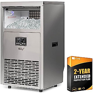Deco Chef Commercial Ice Maker, 99lb/24 Hours, 33lb Storage Capacity, Stainless Steel, with 2 Year Enhanced Protection Bundle