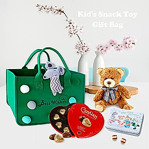 CXDBXD Gift Bags 11.8x7.8x7inch Reusable Lightweight Foldable Big Gift Bag Storage Creative Felt Gift bags for Kids Birthday Gift, Woman Stylish Shopping Party Travel Bag (Green)